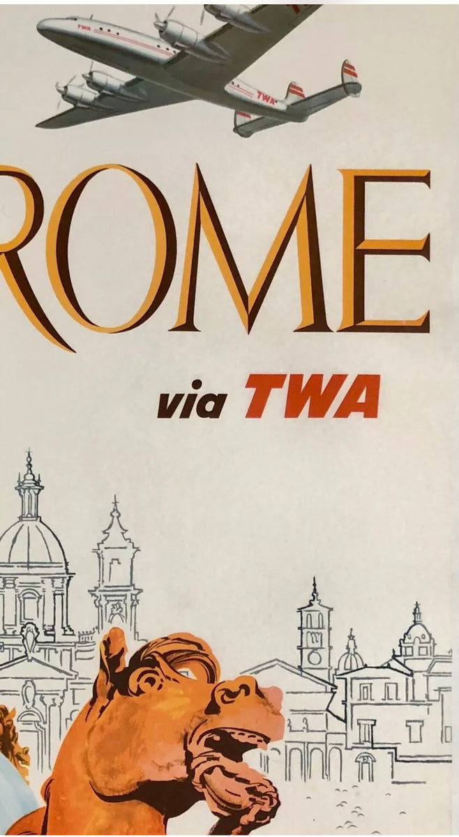 ROME Poster TWA - TRANS WORLD AIRLINES – CHICAGO VINTAGE POSTERS