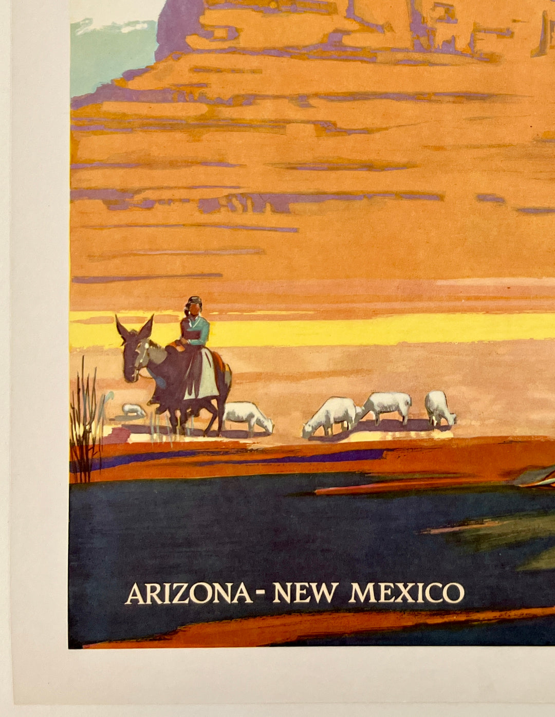 SANTA FE RAILROAD Poster NAVAJO LAND - ARIZONA - NEW MEXICO – CHICAGO ...