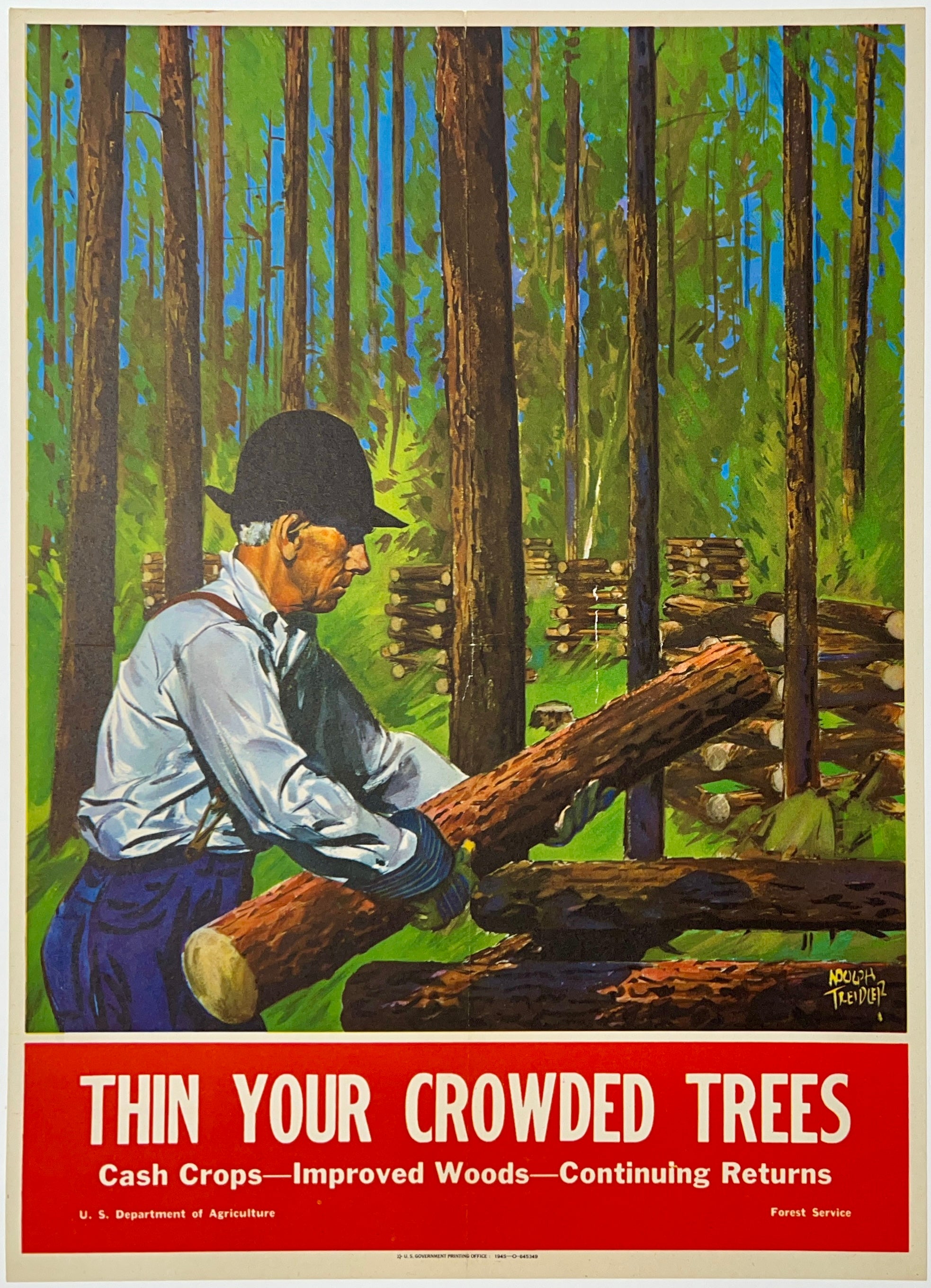 Original Vintage Poster THIN YOUR CROWDED TREES – CHICAGO VINTAGE POSTERS