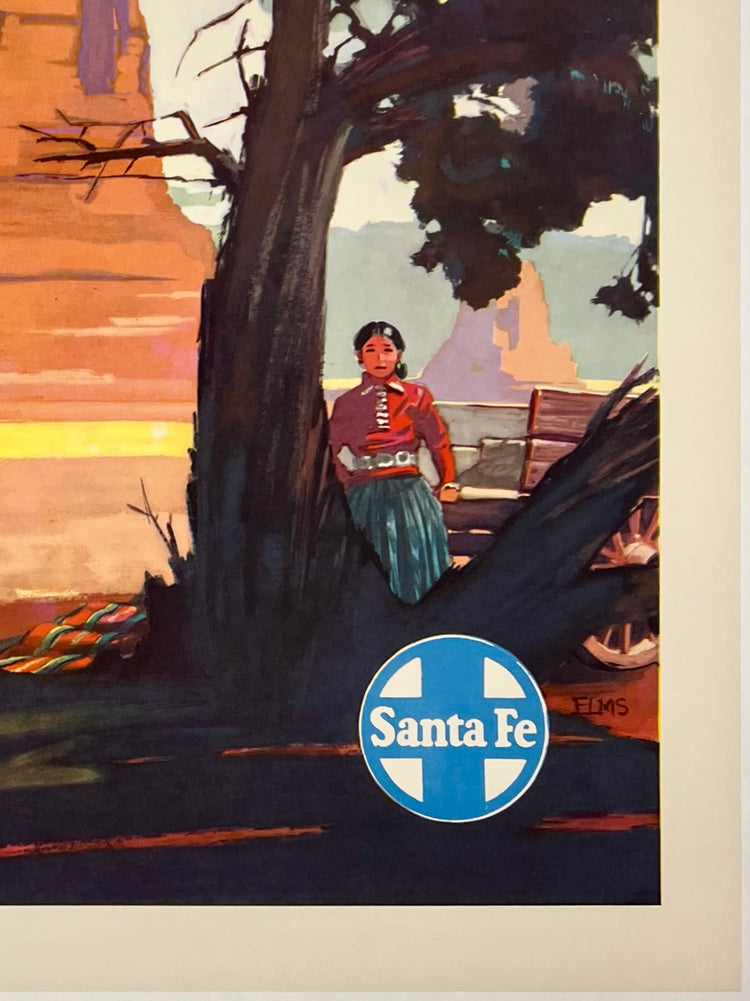 SANTA FE RAILROAD Poster NAVAJO LAND - ARIZONA - NEW MEXICO – CHICAGO ...