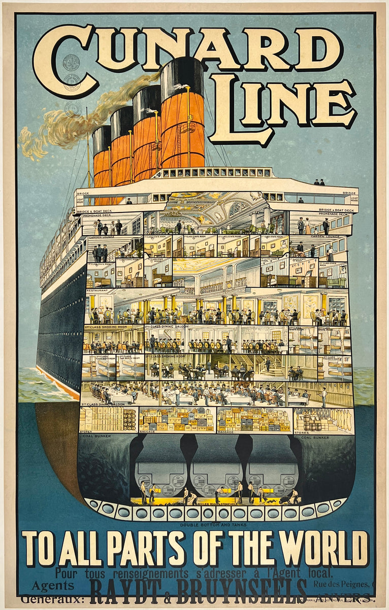CUNARD LINE Poster AQUITANIA – CHICAGO VINTAGE POSTERS