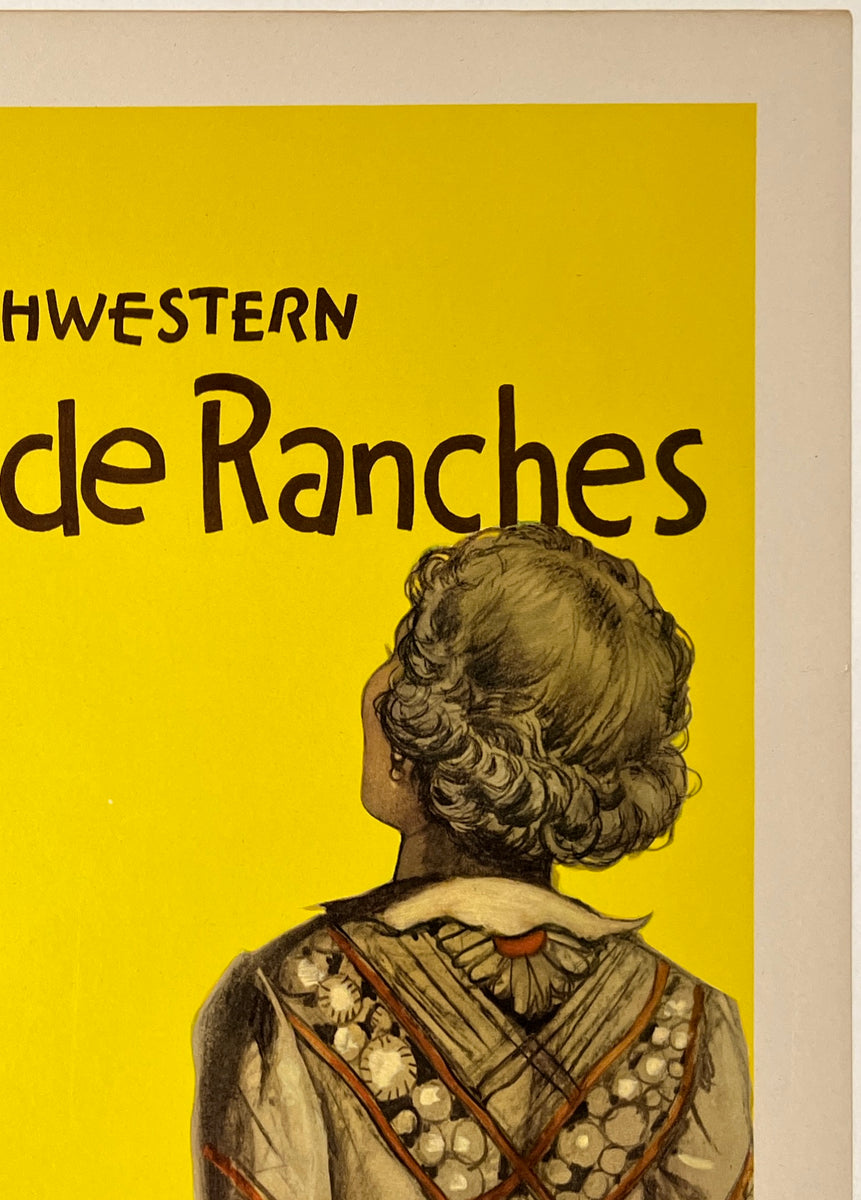 Original Vintage Poster SANTA FE RAILROAD - SOUTHWESTERN DUDE RANCHES ...