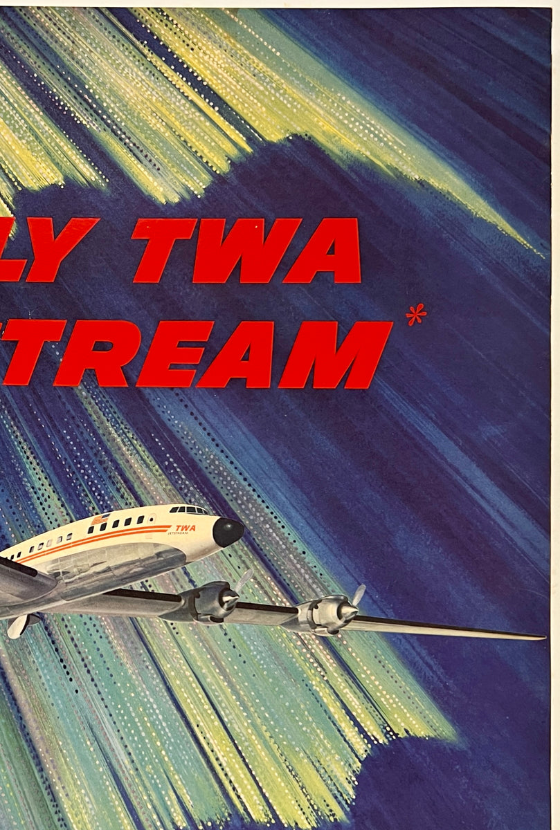 TWA Poster FLY THE TWA JETSTREAM - POLAR ROUTE - EUROPE – CHICAGO ...