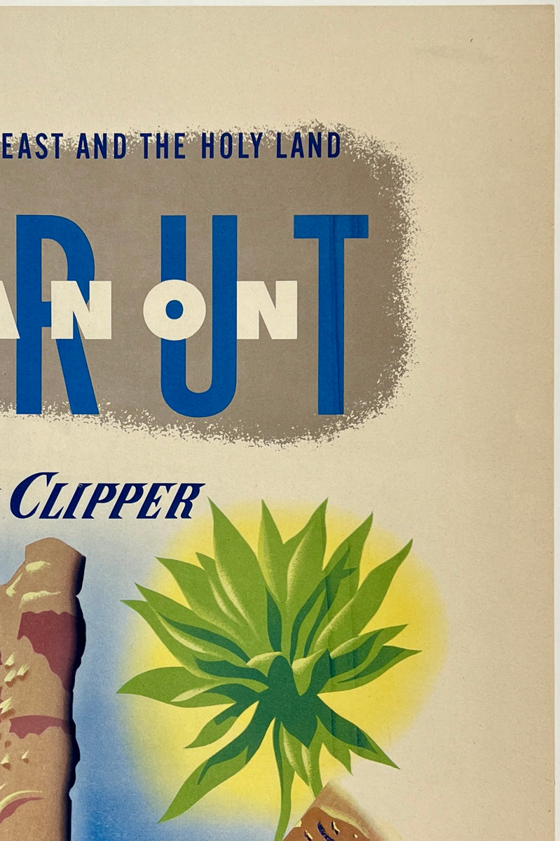 BEIRUT Poster LEBANON BY CLIPPER - PAN AM - PAN AMERICAN WORLD AIRWAYS ...
