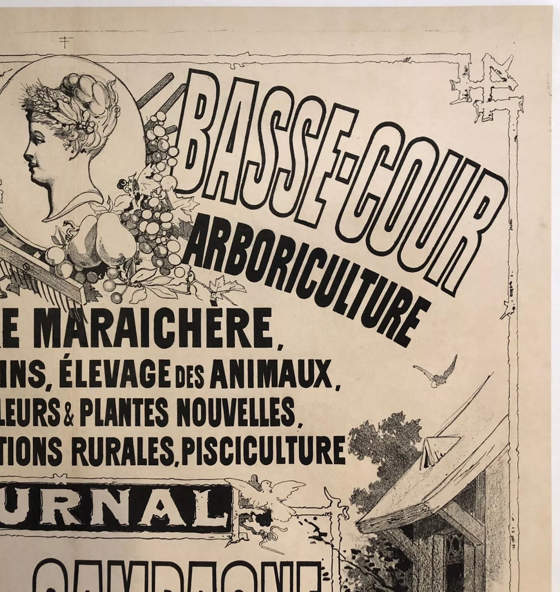 JARDINAGE Poster BASSE-COUR - MAISON DE CAMPAGNE – CHICAGO VINTAGE POSTERS