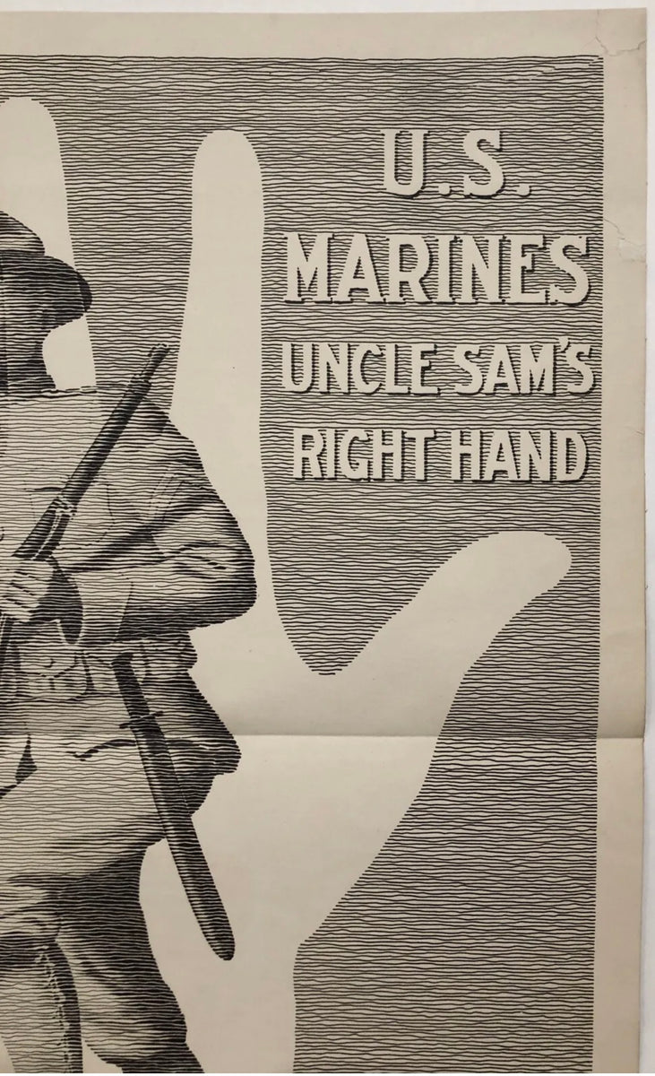 Original Vintage Poster U.S. MARINES - UNCLE SAM'S RIGHT HAND – CHICAGO ...