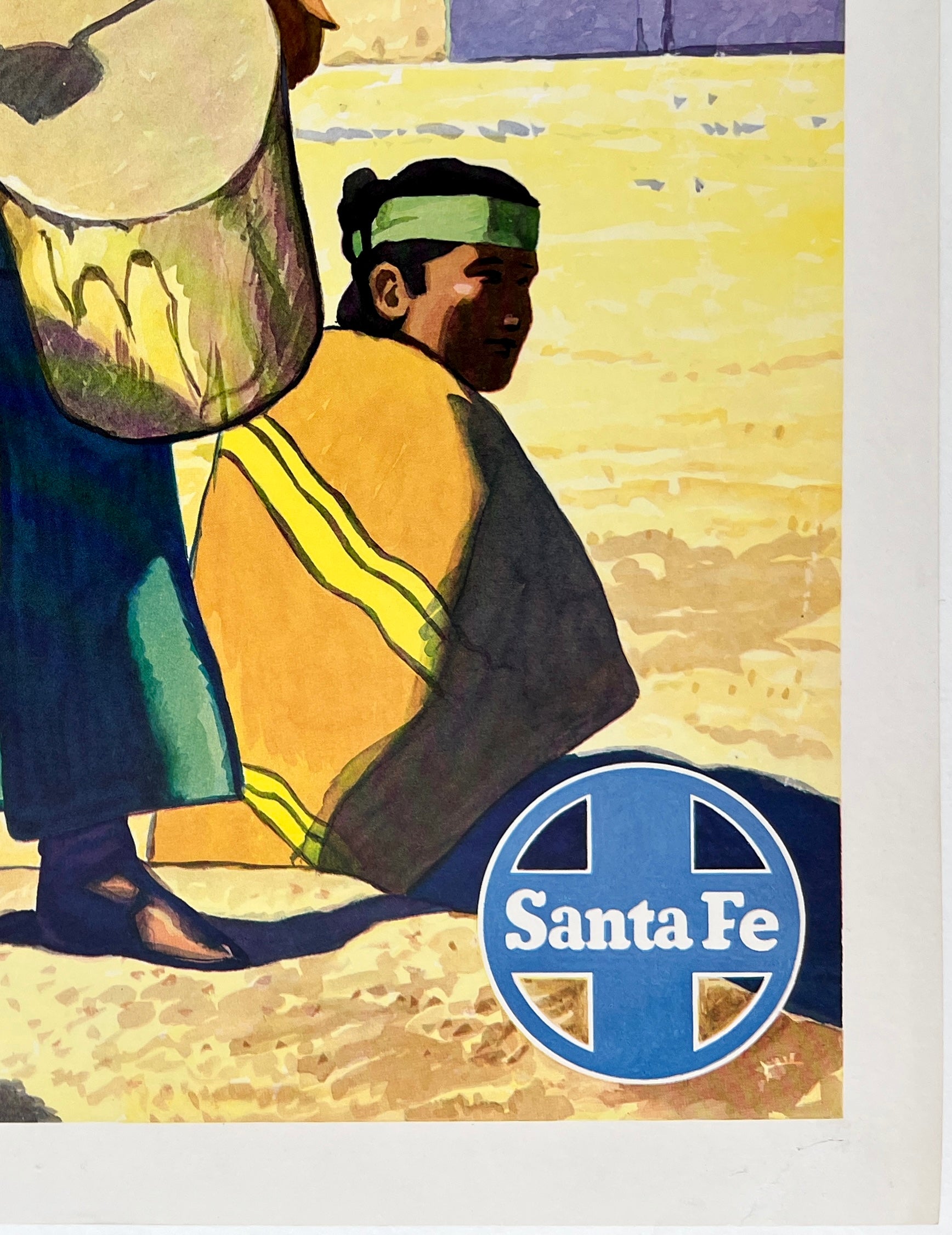 Original Vintage Poster SANTA FE RAILROAD - LAND OF PUEBLOS - NEW ...