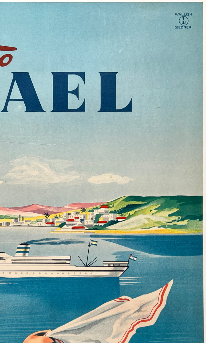 Original Vintage Poster TO ISRAEL BY ZIM SHIPS – CHICAGO VINTAGE POSTERS