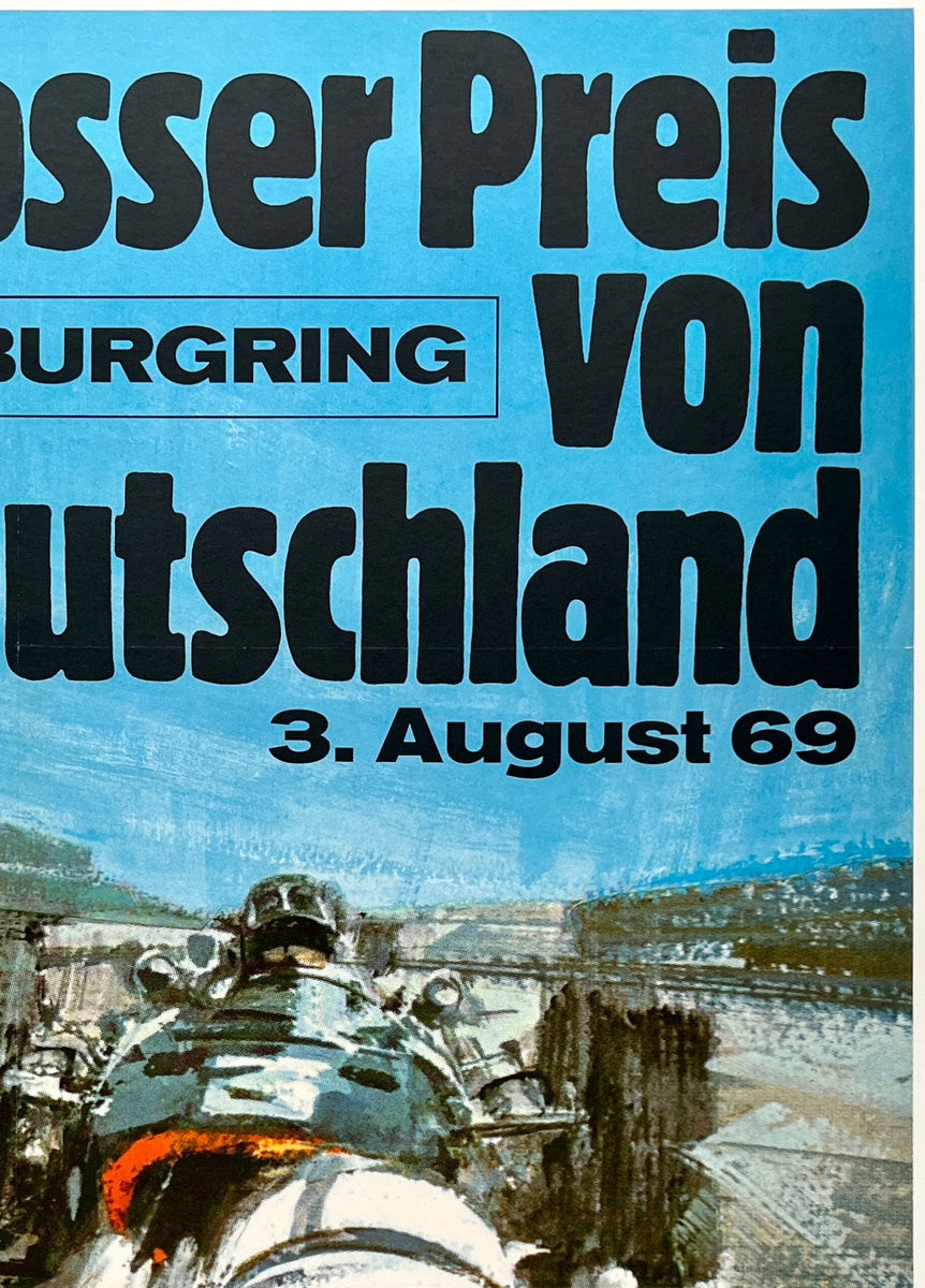 Original Vintage Poster GROSSER PREIS VON DEUTSCHLAND 1969 NURBURGRING ...