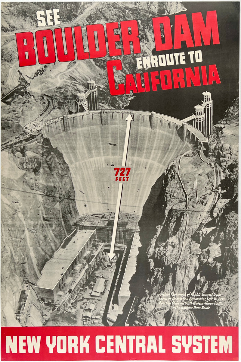 Original Vintage Poster SEE BOULDER DAM ENROUTE TO CALIFORNIA - NEW ...