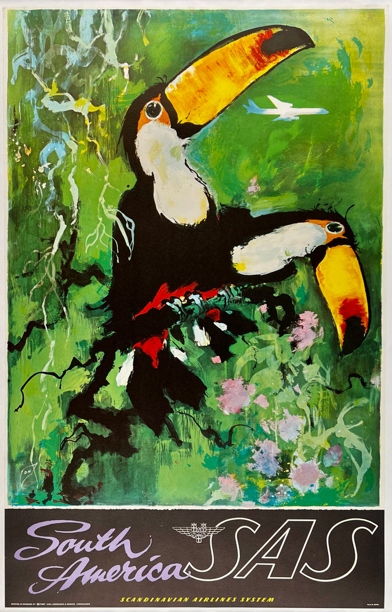 Original Vintage Poster SOUTH AMERICA SAS - SCANDINAVIAN AIRLINES ...