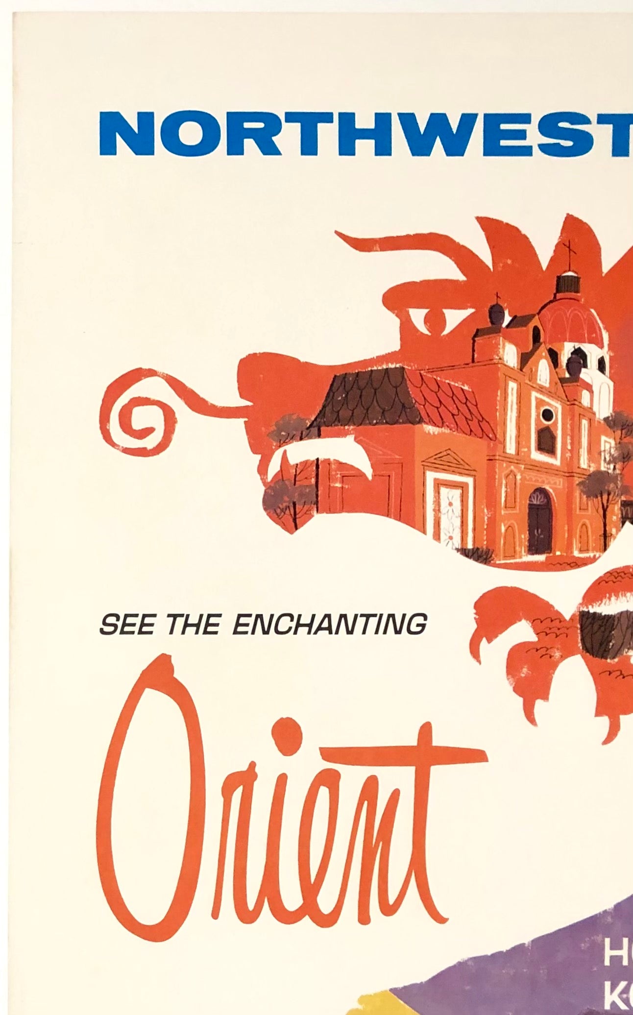 Original Vintage Poster NORTHWEST ORIENT AIRLINES - SEE THE ENCHANTING ...