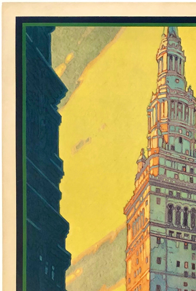 Original Vintage Poster THE NEW UNION TERMINAL - CLEVELAND - NEW YORK ...