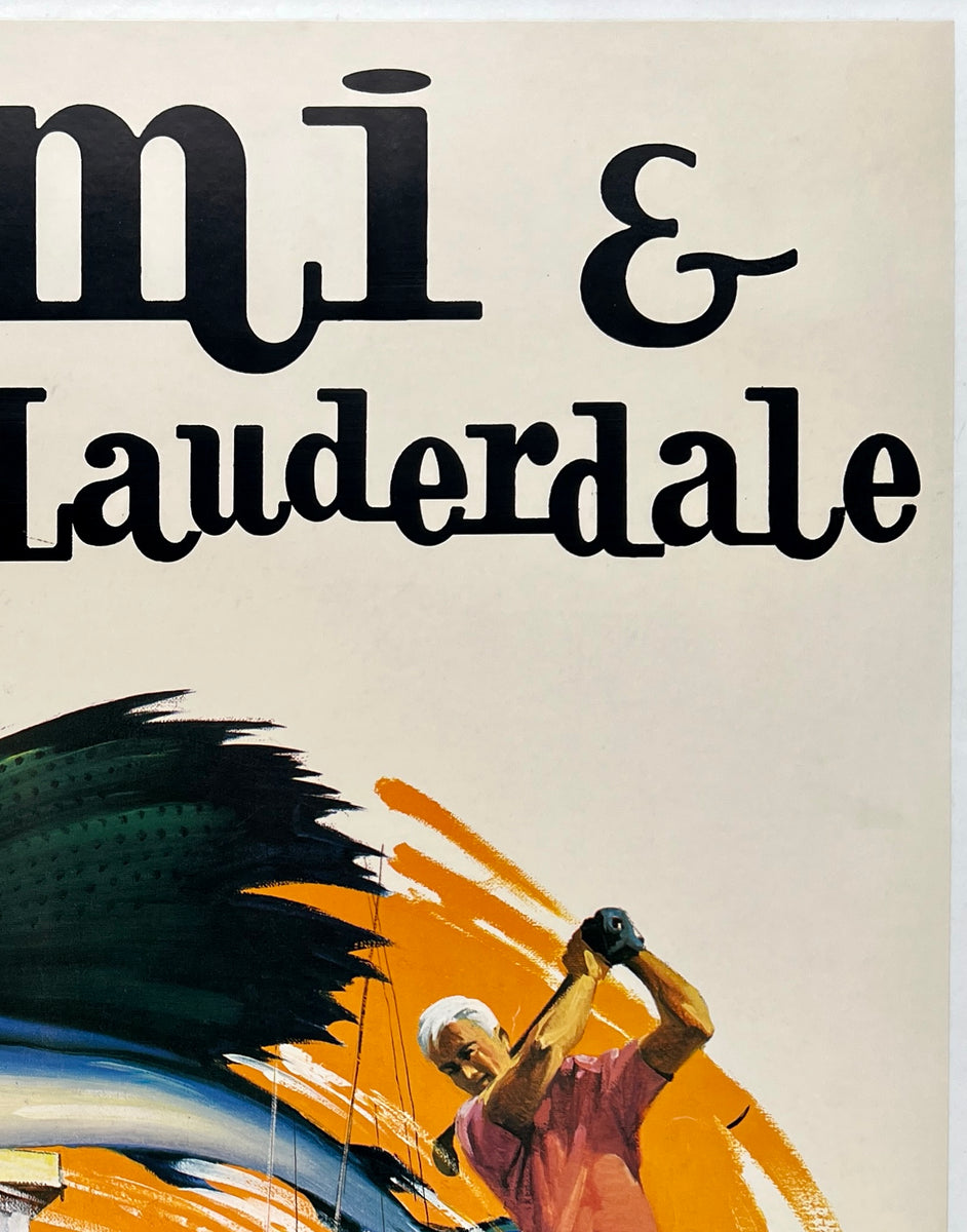 Original Vintage Poster MIAMI & FORT LAUDERDALE - DELTA AIR LINES ...